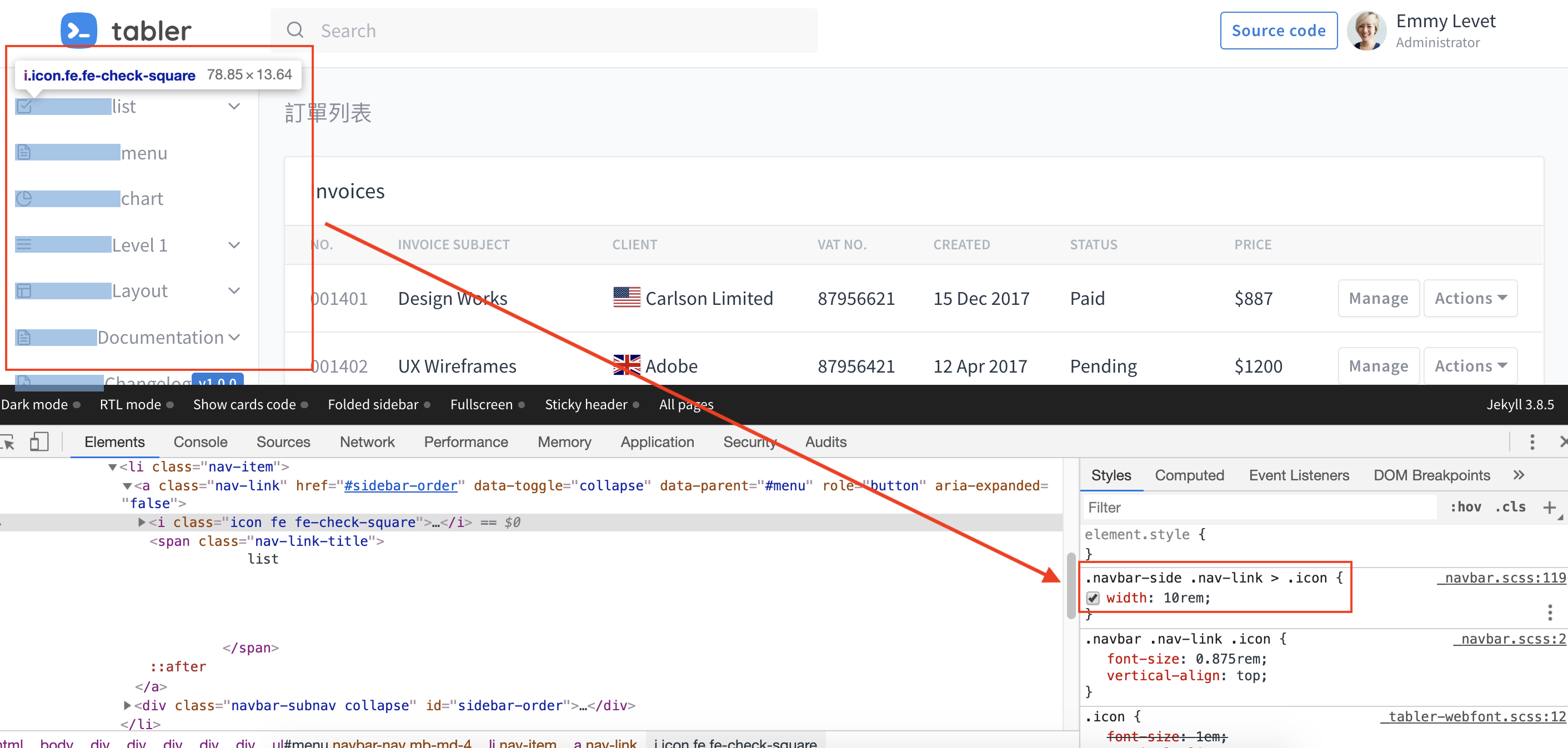 Different padding on sidebar nav · Issue #289 · tabler/tabler · GitHub