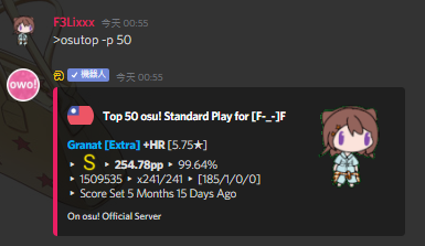 【討論】owo! Bot 指令 @osu! 哈啦板 - 巴哈姆特