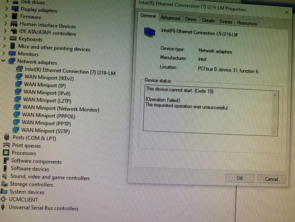 Windows 10 - Intel Ethernet connection This device cannot start (Code 10) - 系統故障 - 電腦領域 HKEPC ...