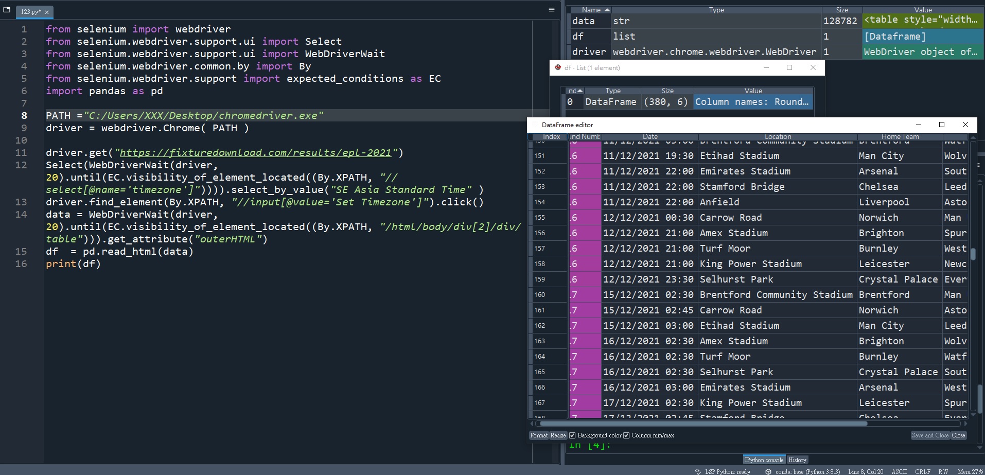 Python Web Scraping How To Combine Selenium And Pandas For Gathering Data On Html Stack Overflow